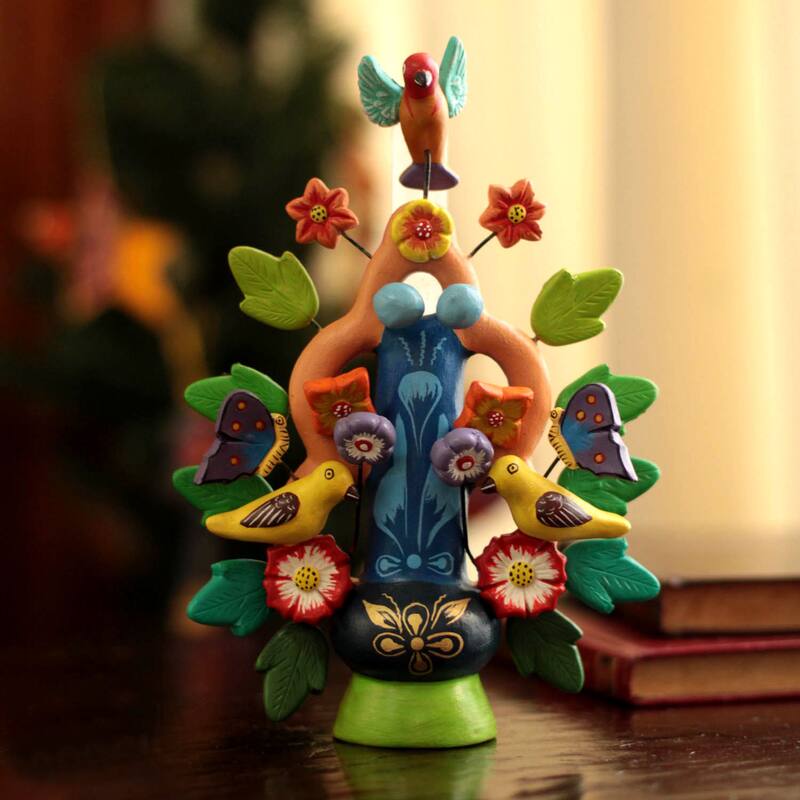 Handmade Ceramic 'Spring Tree of Life' Candleholder (Peru) - Overstock ...