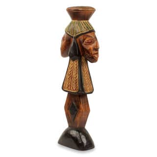 Handmade Sese Wood 'Shango' Sculpture (Ghana) - Bed Bath & Beyond ...