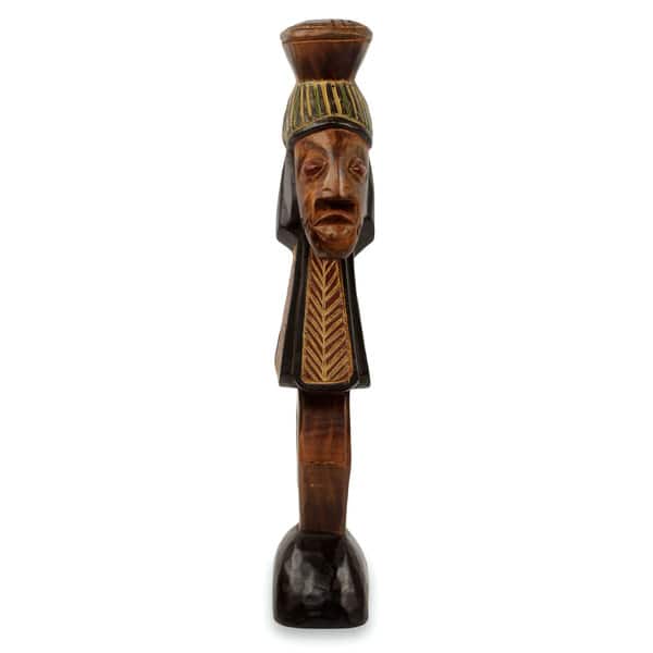 Handmade Sese Wood 'Shango' Sculpture (Ghana) - Bed Bath & Beyond ...
