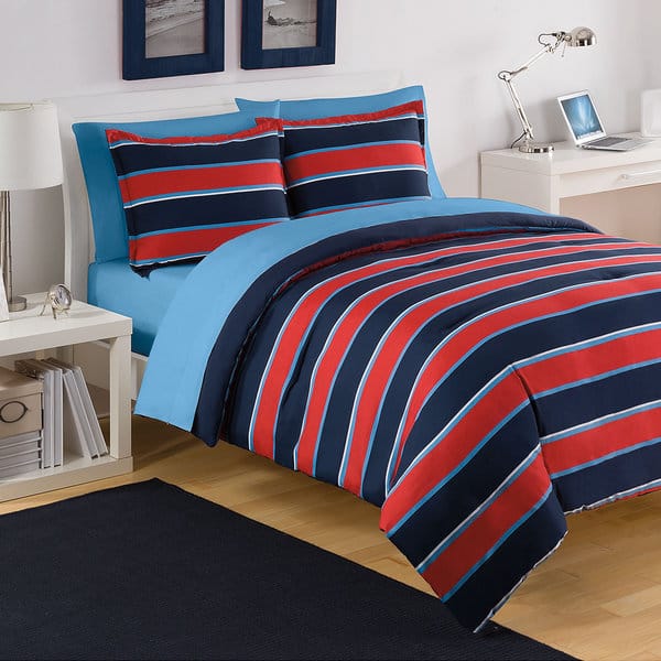 Izod Bowtie Stripe 3-piece Comforter Set - Bed Bath & Beyond - 10240647
