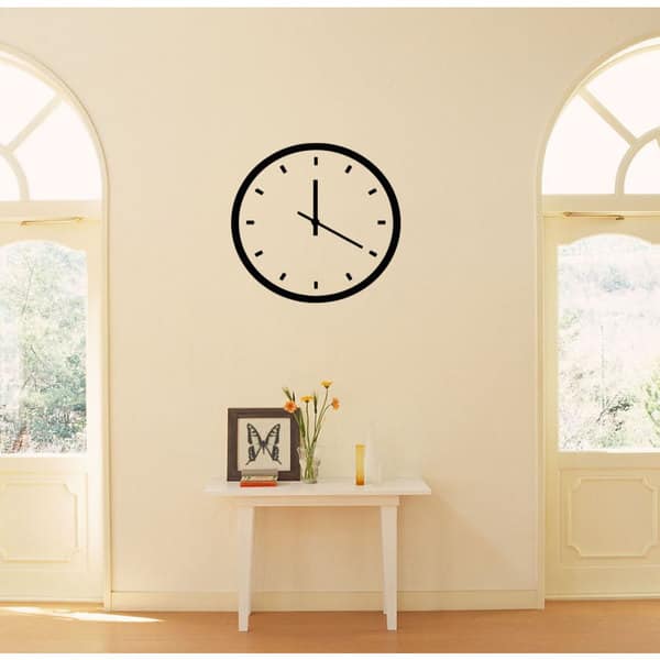 Black Fake Wall Clock Vinyl Sticker Wall Art - Bed Bath & Beyond - 10245981