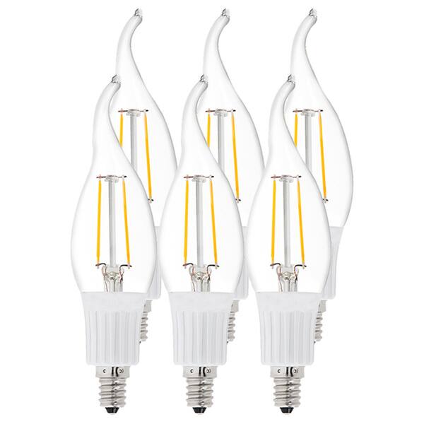 Artiva USA LED Filament 2700K Warm Light Flame Tip Bulb True 360 Degree ...