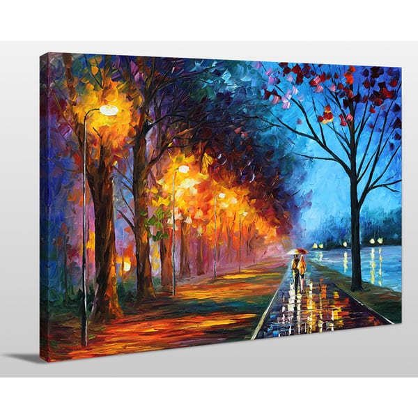 Leonid Afremov 'Alley By The Lake' Giclee Print Canvas Wall Art - Bed ...