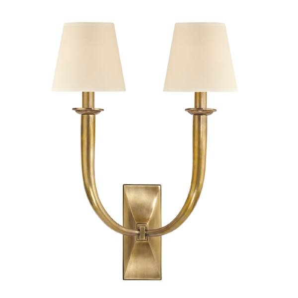 Hudson Valley Vienna 2-light Wall Sconce, Aged Brass - Bed Bath ...