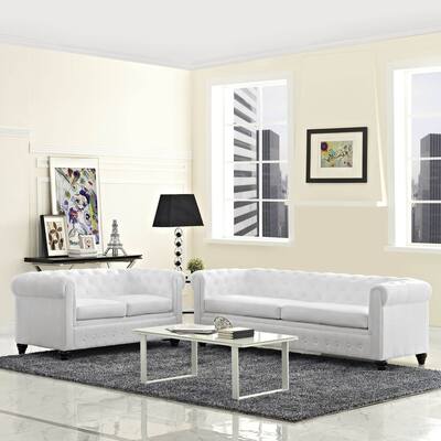 Earl 2-piece Vinyl Living Room Set - Overstock - 10283625
