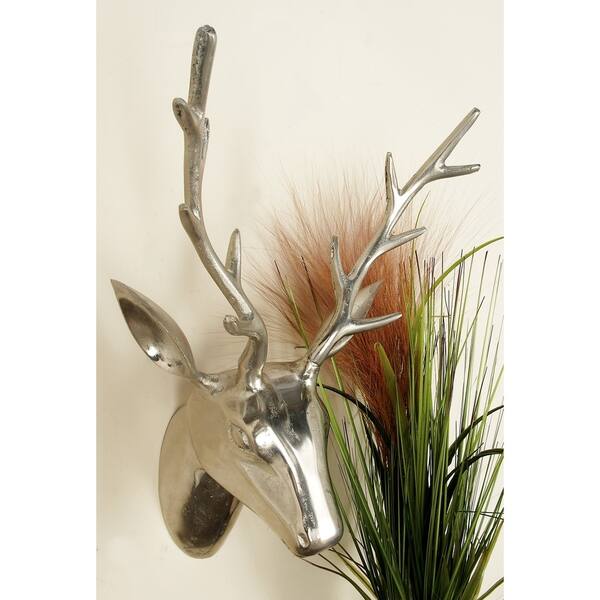 Eclectic 23 Inch Aluminum Reindeer Head Wall Decor by Studio 350 - Bed ...