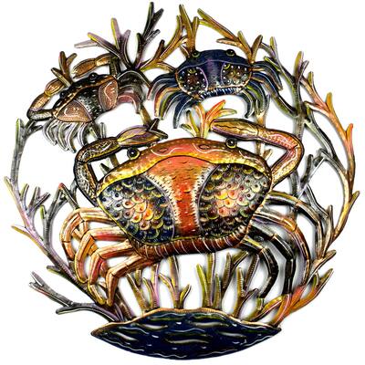Handmade 24-inch Painted Crabs Metal Wall Art (Haiti) - Overstock ...