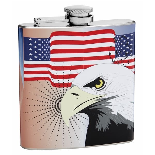 Top Shelf Flasks 6-ounce American Flag Flask with Bald Eagle - Bed Bath ...