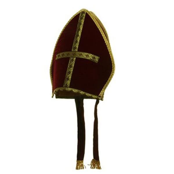 Shop Burgundy Bishop Hat Roman Catholic Cardinal Priest Adult Pope ...