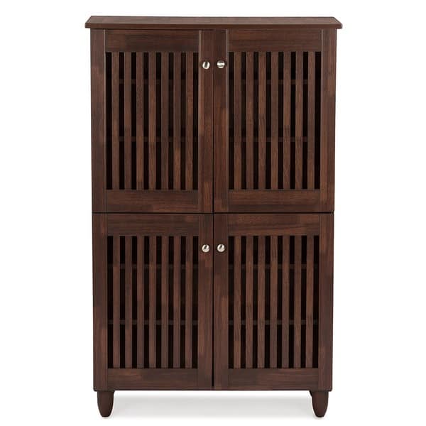 Copper Grove Angelina Dark Brown Shoe Cabinet With 4 Doors - Bed Bath ...