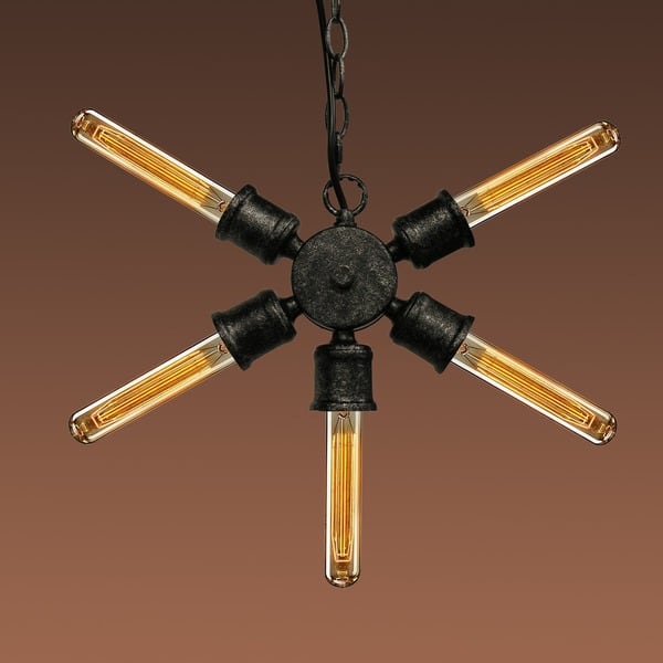 Piper 5-light Black 7-inch Edison Chandelier - Bed Bath & Beyond - 10299209