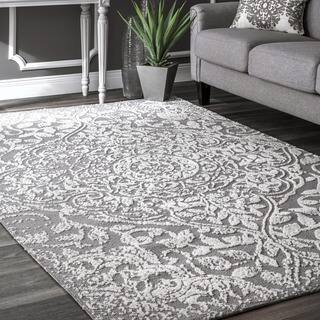 Nuloom Grey Vintage Fancy Floral Area Rug - Bed Bath & Beyond - 10299582