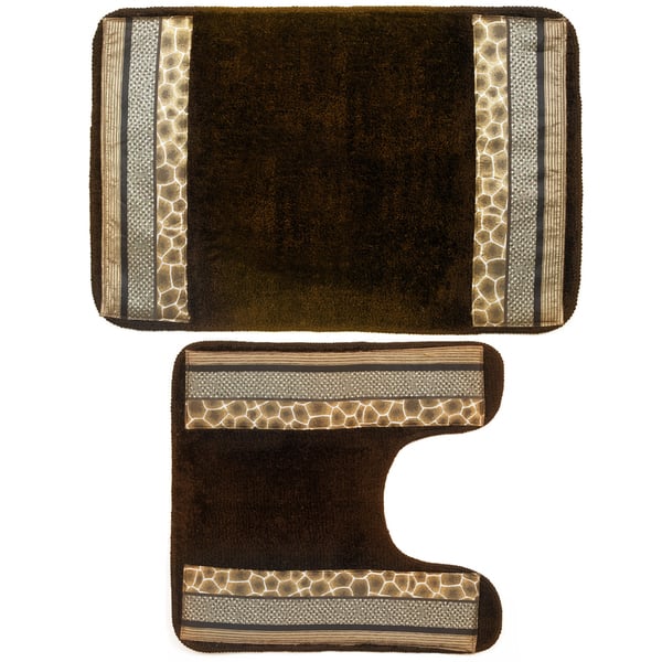 Exotic Animal Print Bath and Contour Rug Set or Separates - Overstock ...