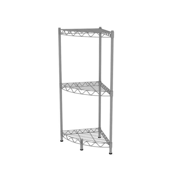 Home Basics Grey 3-tier Wire Corner Shelf - Bed Bath & Beyond - 10303043