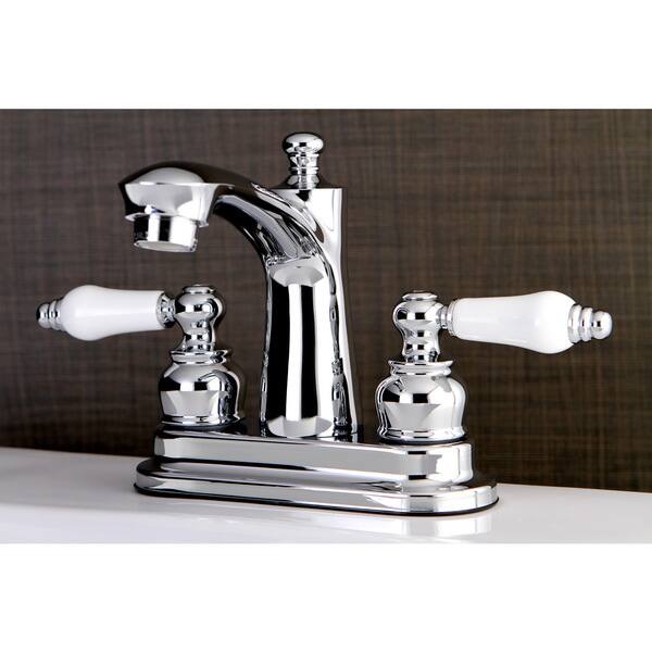 Euro Porcelain Lever Handles Bathroom Faucet - Bed Bath & Beyond - 10329542