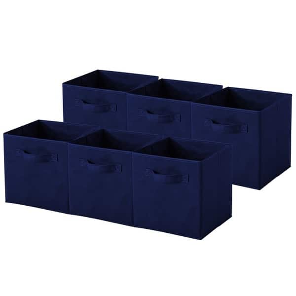 Navy Blue Collapsible Storage Cubes (Pack of 6) - Bed Bath & Beyond ...