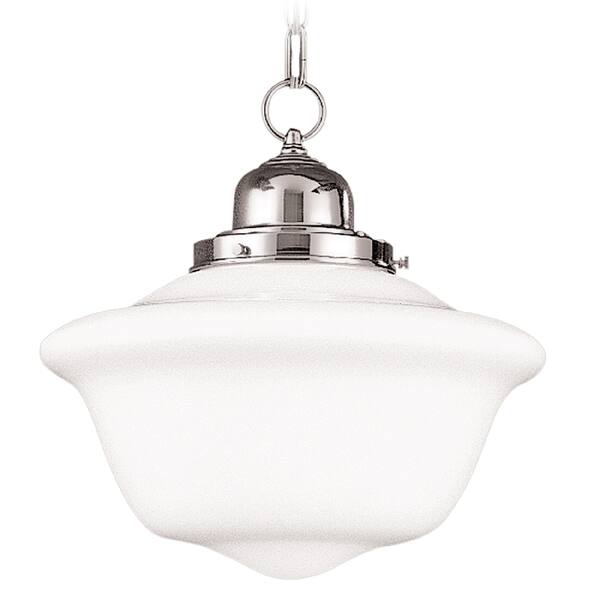 Hudson Valley Edison 1-light 12 inch Pendant, Polished Nickel - Bed ...