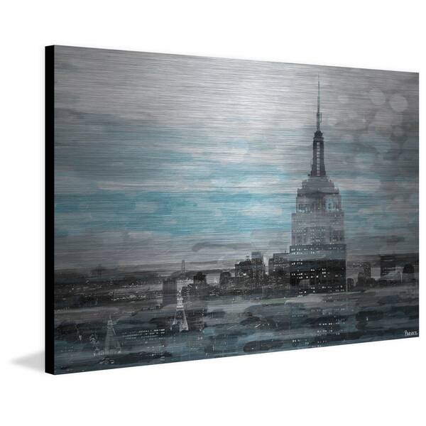 Parvez Taj 'Blue City Hues' Painting Print on Brushed Aluminum - Bed ...