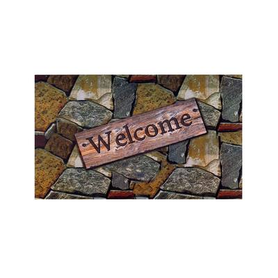 Orchard Stone Welcome Outdoor Rubber Mat (18" x 30") - Overstock - 10333743