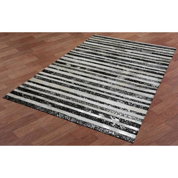 Black Leather Hair-On Hide Matador Rug - Bed Bath & Beyond - 10341136