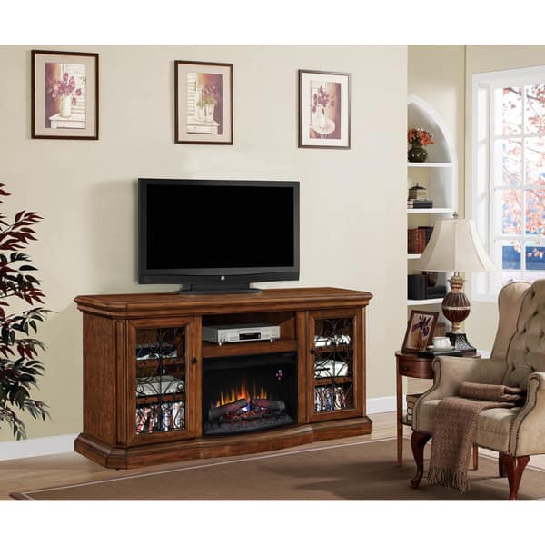 Beauregard 25-inch Classic Flame Indoor Electric Fireplace Media Mantel ...