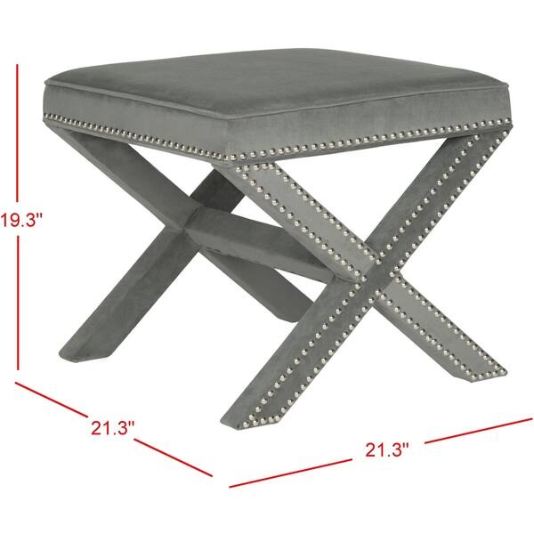 SAFAVIEH Palmer Grey Ottoman - Bed Bath & Beyond - 10353775