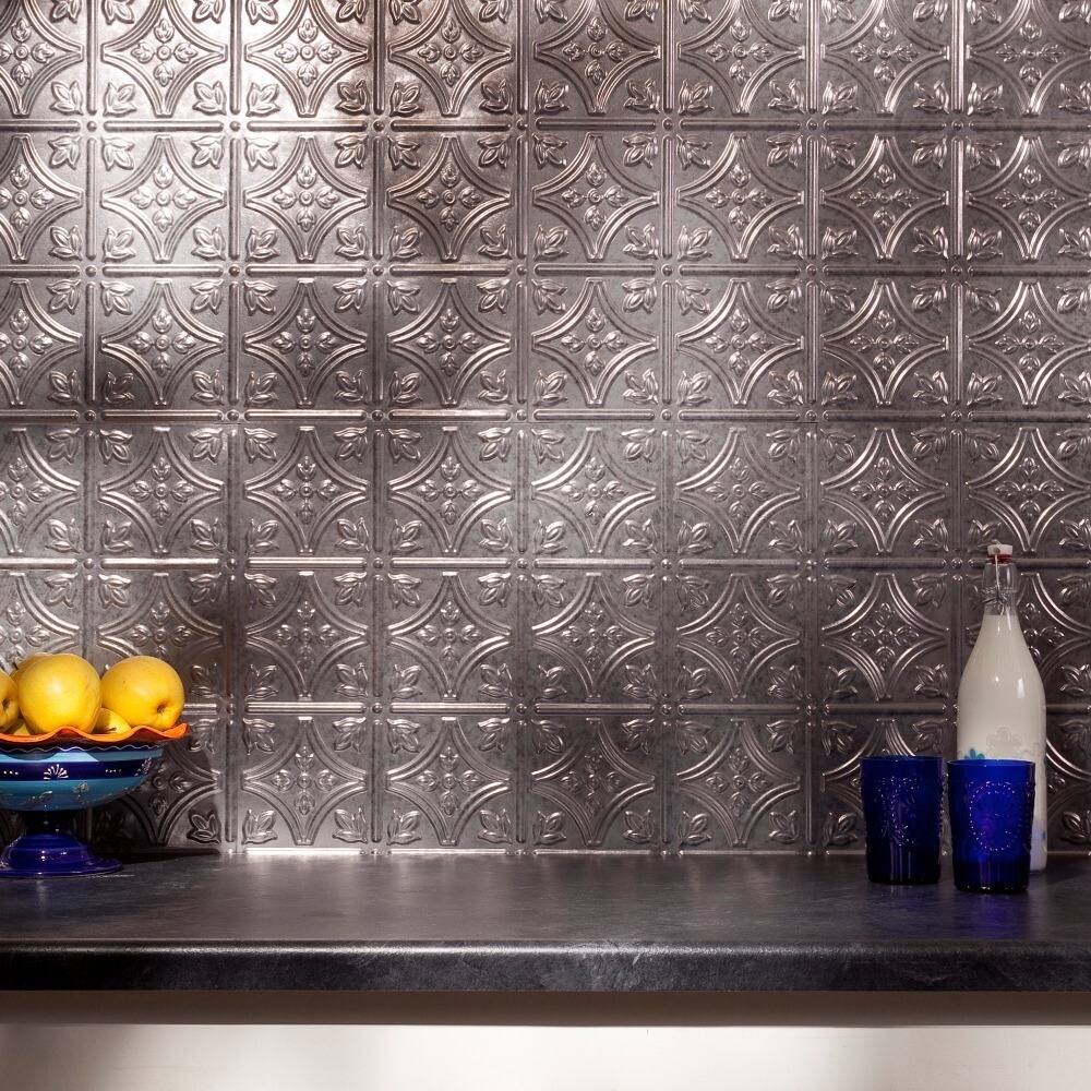 Fasade Traditional Style #1 Galvanized Steel 15-square Foot Backsplash ...