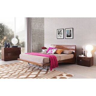 Monaco Mid-century Style Bedroom Set - Glossy Walnut - Bed Bath ...