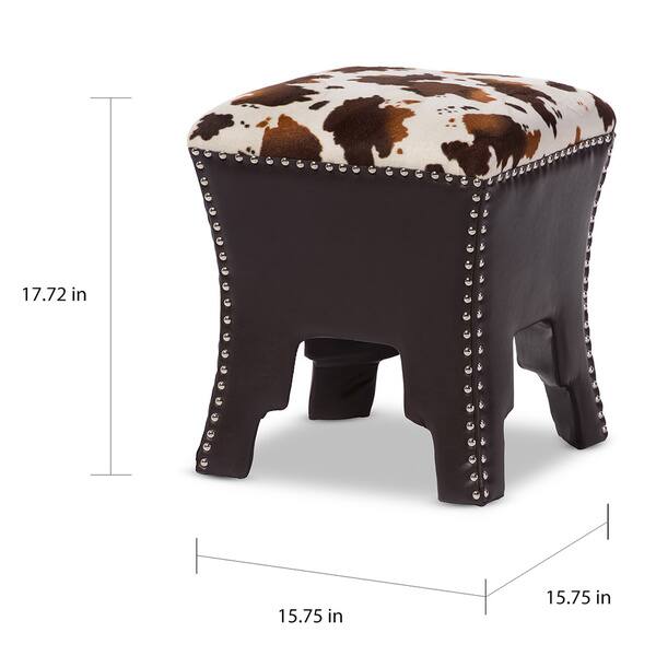 Sally Modern and Contemporary Cow-print Patterned Fabric Brown Faux ...