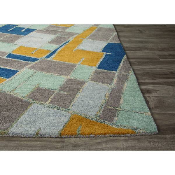 National Geographic Hand-Tufted Geometric Pattern Elephant skin/Tinsel ...