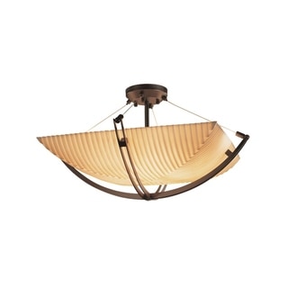 Justice Design Porcelina Crossbar 3-light Dark Bronze Square Bowl Semi ...