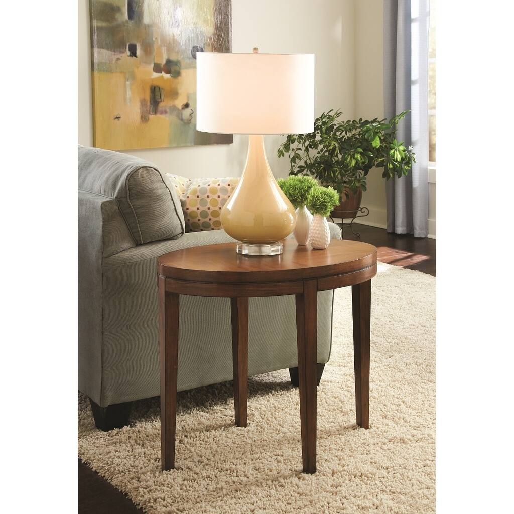 Somerton Dwelling Claire de Lune Oval End Table - Overstock - 10367256