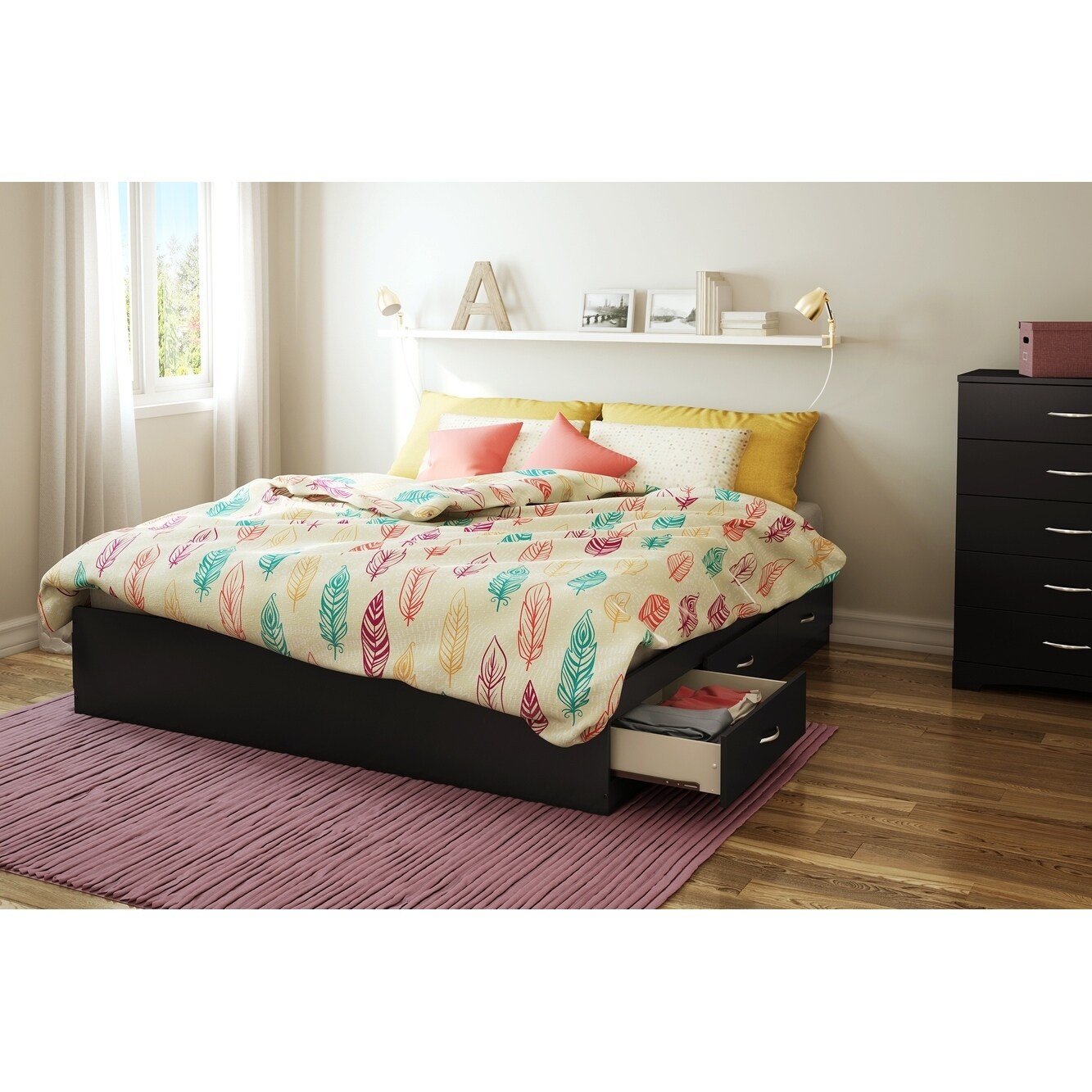 South Shore Step One Platform Bed with 6 Drawers