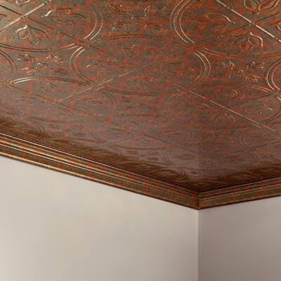 Fasade Traditional Style #5 Copper Fantasy 2-ft x 4-ft Glue-up Ceiling ...