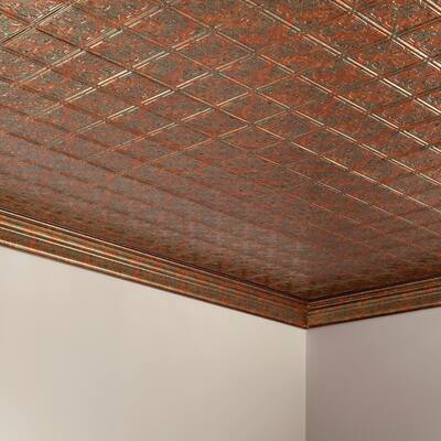 Fasade Traditional Style #10 Copper Fantasy 2-ft x 4-ft Glue-up Ceiling ...