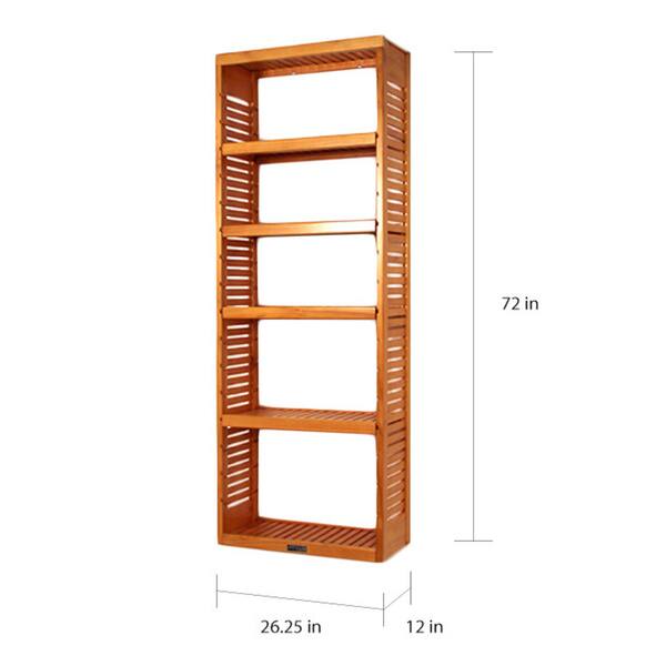 John Louis Home 12in. deep Solid Wood Premier Storage Tower Honey Maple ...