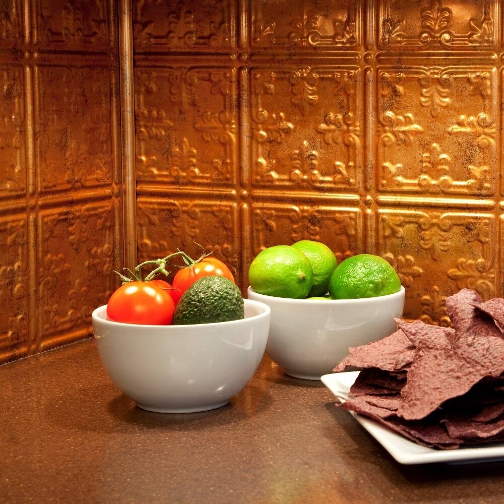Fasade Traditional Style #10 Muted Gold 18 in. x 24 in. Backsplash ...