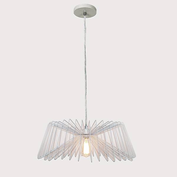 Dainolite 17 inch Diameter Wire Pendant in Matte White Finish - Bed ...