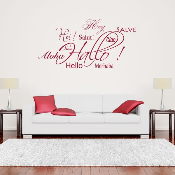 Hallo - Salut - Aloha Quote Phrases Wall Decal - Bed Bath & Beyond ...