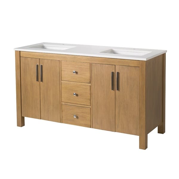 Stufurhome Windsor 59 Inch Double Sink Bathroom Vanity - Bed Bath ...