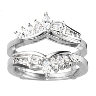 Platinum 1 7/8ct TDW Diamond Chevron Anniversary-style Ring Enhancer (G ...