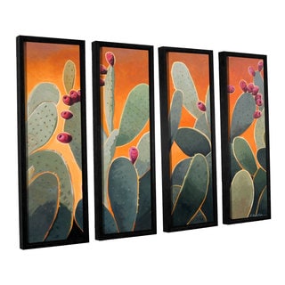 ArtWall Rick Kersten 'Cactus Orange' 4 Piece Floater Framed Canvas Set ...