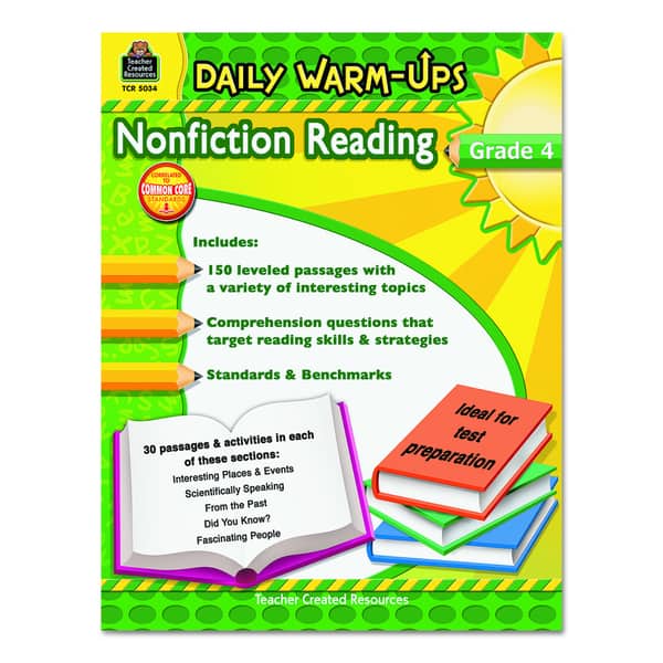 Teacher Created Resources Grade 4 Nonfiction Reading Daily Warm-ups 176 ...