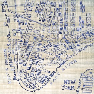 Portfolio Canvas Decor Ruth Bush 'Blue New York Square' 16x16 Framed ...
