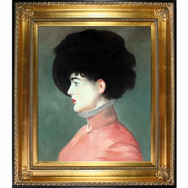 Edouard Manet 'Irma Brunner' (Woman in a Black Hat) Hand Painted Framed ...