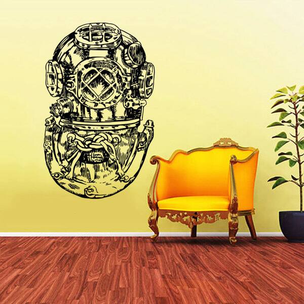 Immersion Helmet Submariner Bathyscaphe Black Vinyl Sticker Wall Art ...