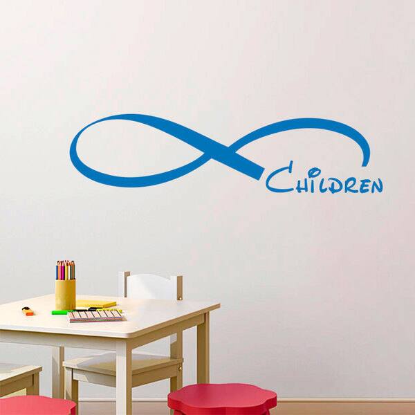 Children Infinity Symbol Blue Vinyl Sticker Wall Art - Bed Bath ...
