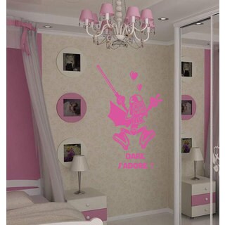 Dark J'adore Darth Vader Star Wars Pink Vinyl Sticker Wall Art - Bed ...