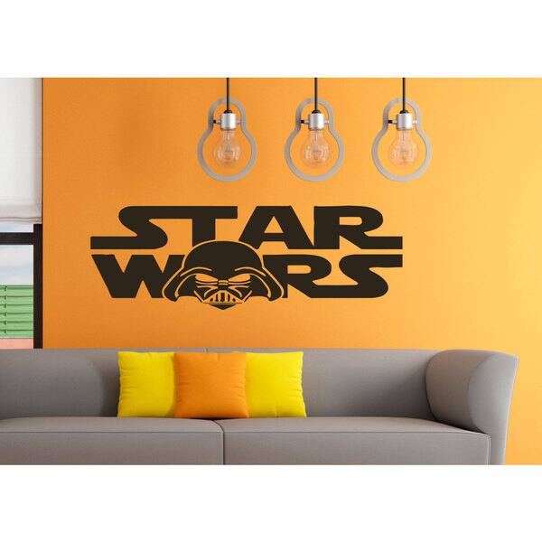 Darth Vader Helmet Star Wars Logo Emblem Vinyl Sticker Wall Art - Bed ...