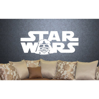 Darth Vader Star Wars Logo Emblem White Vinyl Sticker Wall Art - Bed ...